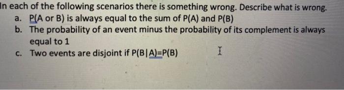 Solved In each of the following scenarios there is something | Chegg.com