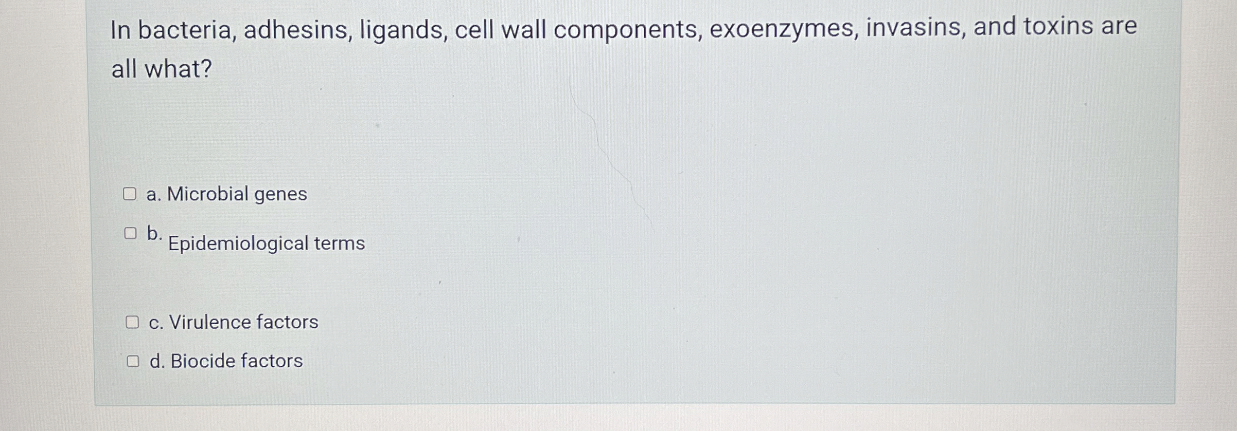 Solved In bacteria, adhesins, ligands, cell wall components, | Chegg.com