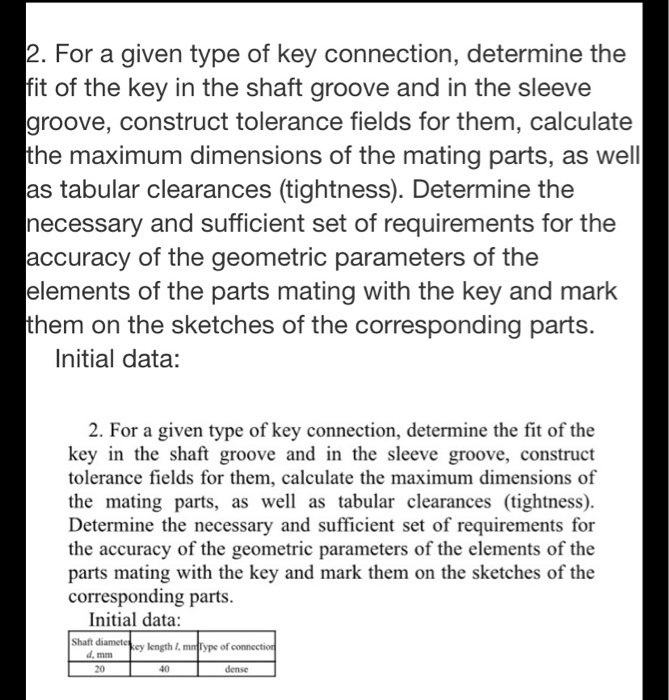 Solved 2. For a given type of key connection, determine the | Chegg.com