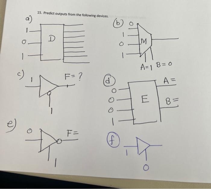Solved 15 Predict Outputs From The Following Devices