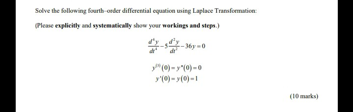 Solved Solve the following fourth-order differential | Chegg.com