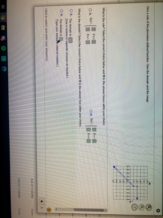 Solved @ Give a rule of the piecewise defined function. Give | Chegg.com