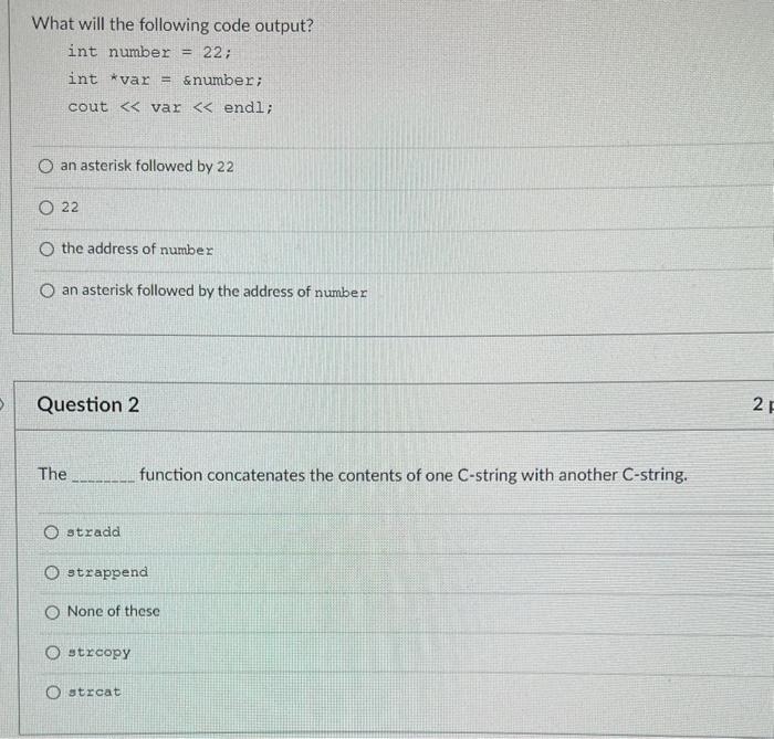 Solved What Will The Following Code Output Int Number 22 0678