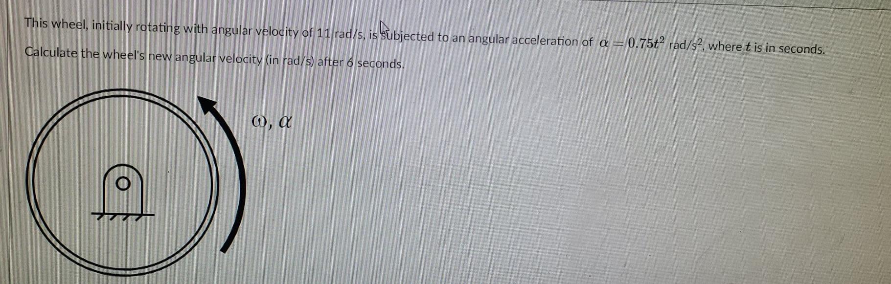 Solved This wheel, initially rotating with angular velocity | Chegg.com