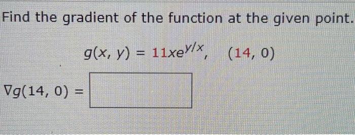 Solved Find the gradient of the function at the given point. | Chegg.com