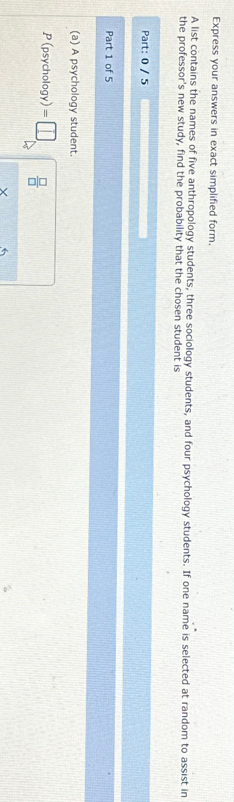 Solved Express your answers in exact simplified form.A list | Chegg.com