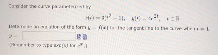Solved Consider the curve parameterized by x(t) = 3(t2 – 1), | Chegg.com