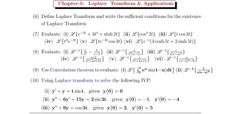 Solved Chapter 5: Laplace Transform Applications (6) Define | Chegg.com