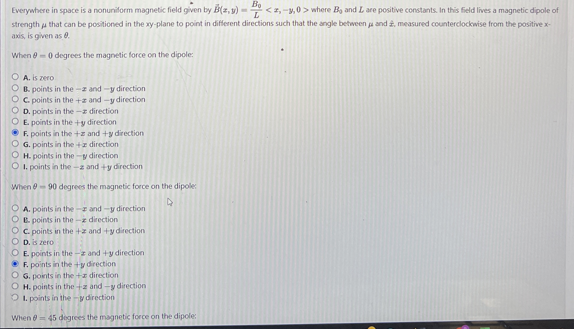 Solved by an EXPERT Everywhere in space is a nonuniform magnetic field | Chegg.com