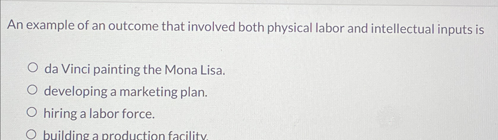 Solved An example of an outcome that involved both physical | Chegg.com