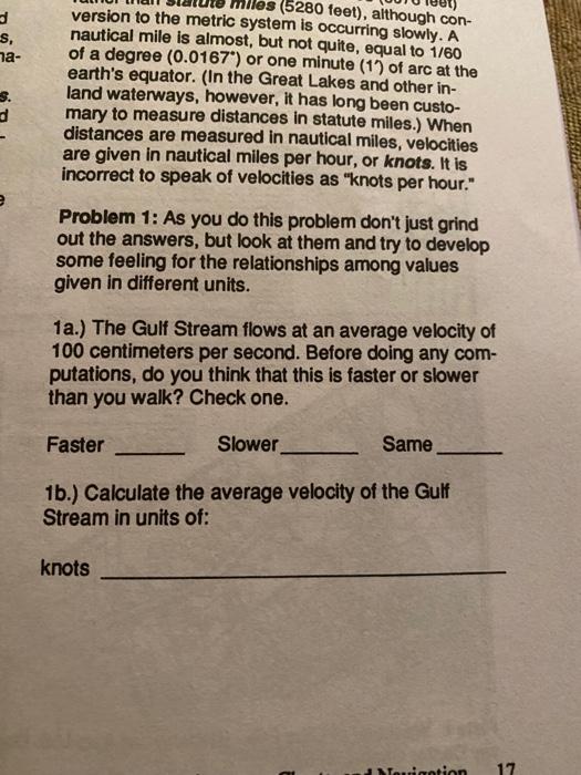Solved S, ha- es (5280 feet), although con- version to the | Chegg.com