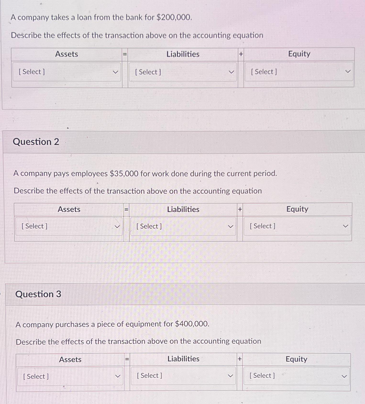 Solved A company takes a loan from the bank for | Chegg.com
