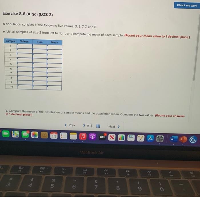 Solved Check my work Exercise 8-6 (Algo) (L08-3) A | Chegg.com