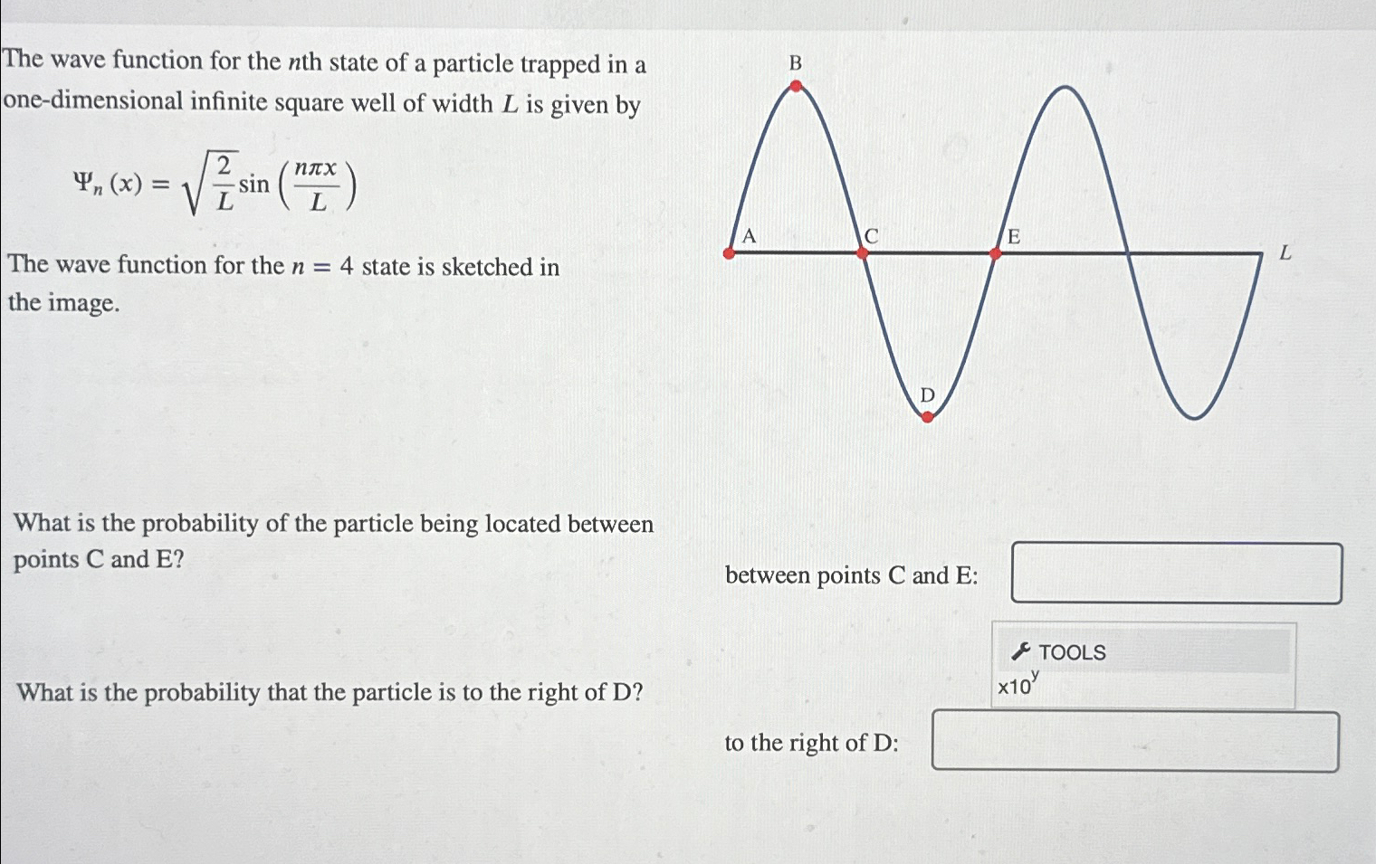 Solved The wave function for the nth state of a particle | Chegg.com