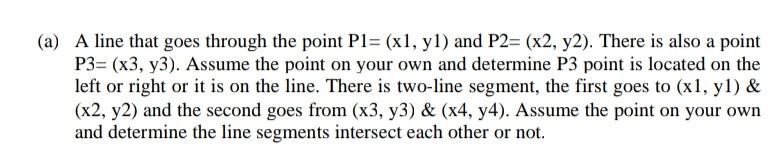 Solved a) A line that goes through the point P1=(x1,y1) and | Chegg.com