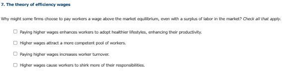 Solved The theory of efficiency wagesWhy might some firms | Chegg.com