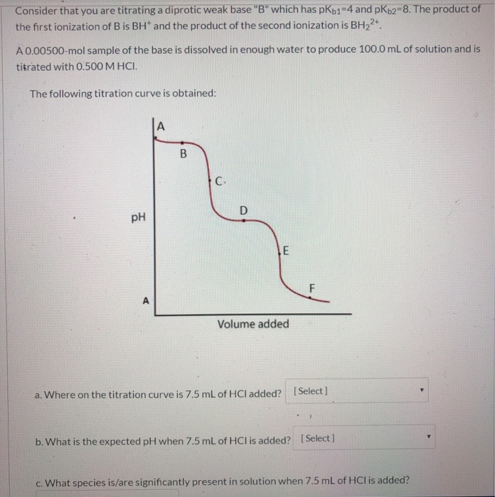 Solved Consider that you are titrating a diprotic weak base | Chegg.com