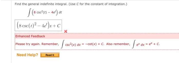 Solved Find the general indefinite integral. (Use C for the | Chegg.com