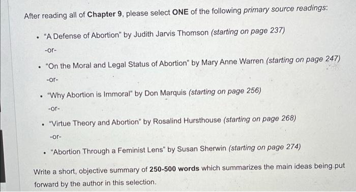 Solved After reading all of Chapter 9, please select ONE of | Chegg.com