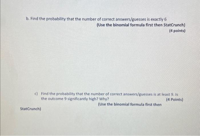 Solved Assume that random guesses are made for ten | Chegg.com