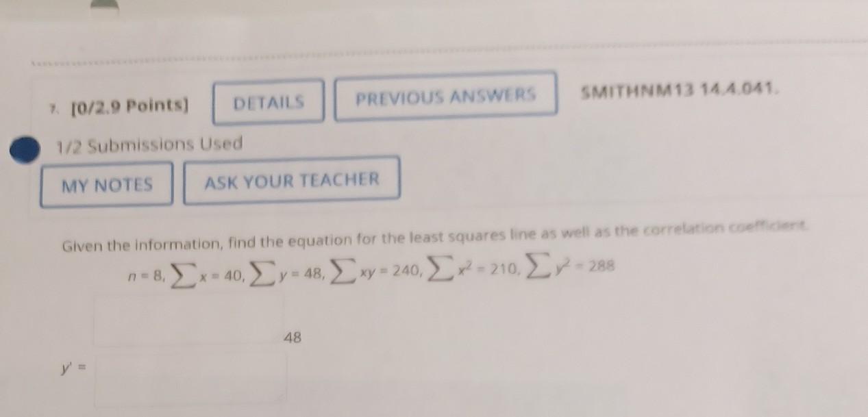 Solved Given the information, find the equation for the | Chegg.com