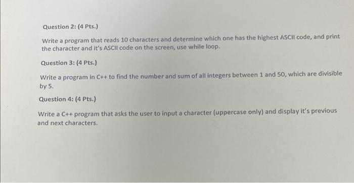 Solved Question 2: (4 Pts.) Write a program that reads 10 | Chegg.com