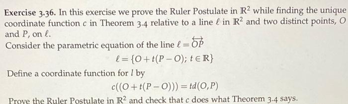 Solved prove the Ruler postulate in R^2 and check that c | Chegg.com