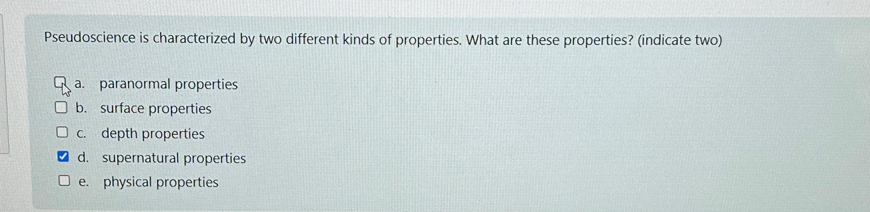 Solved Pseudoscience is characterized by two different kinds | Chegg.com