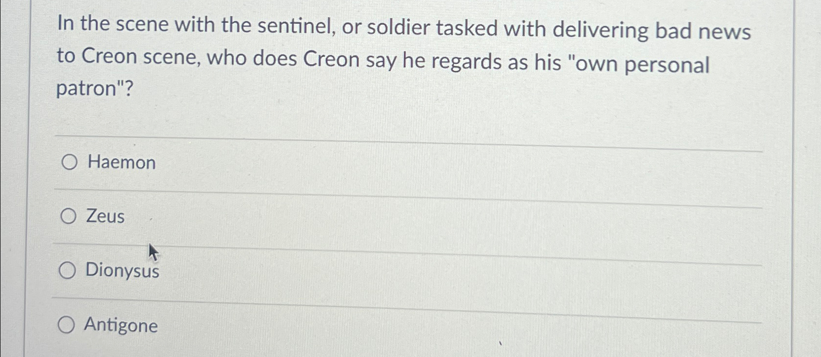 Solved In the scene with the sentinel, ﻿or soldier tasked | Chegg.com