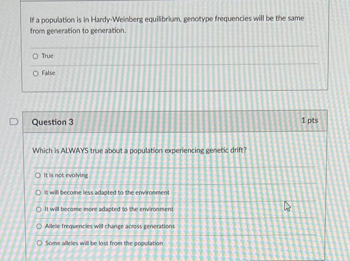 Solved If a population is in Hardy-Weinberg equilibrium, | Chegg.com