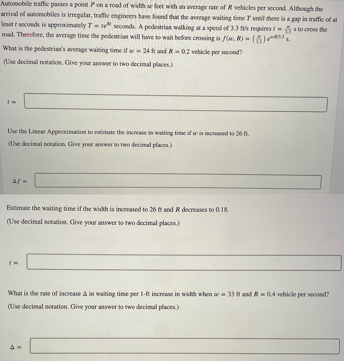 Solved Automobile traffic passes a point P ﻿on a road of | Chegg.com