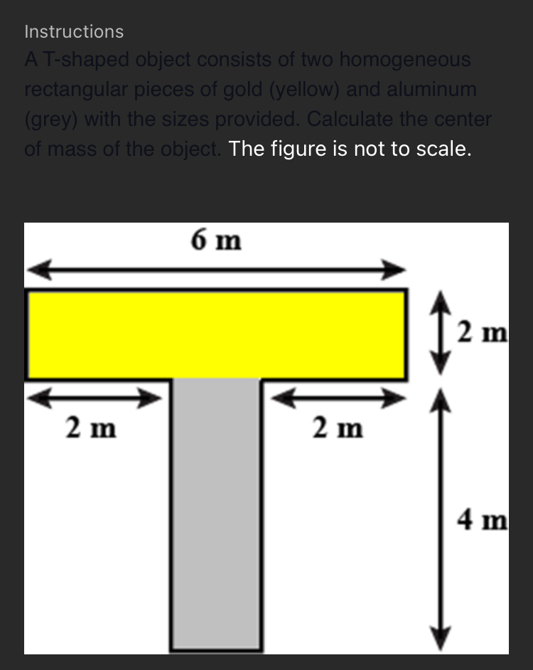 Solved InstructionsA T-shaped object consists of two | Chegg.com