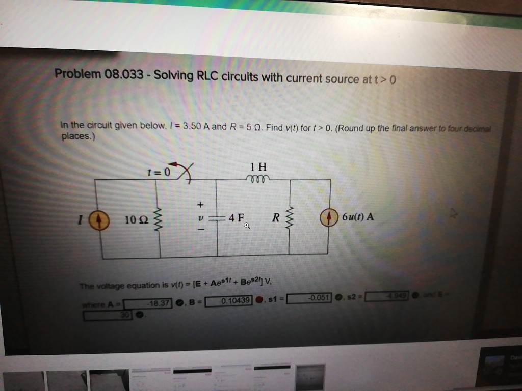 Solved Problem 08.033 - Solving RLC circuits with current | Chegg.com