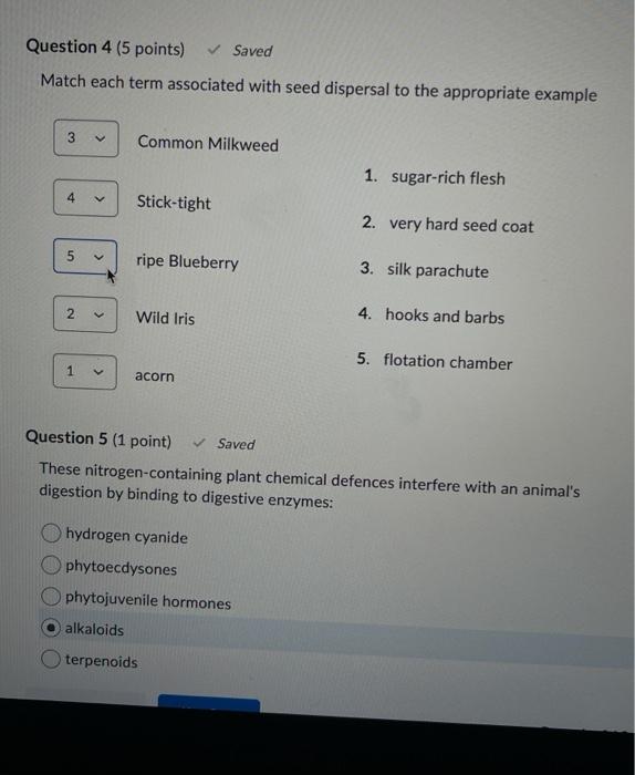 Solved Plants with highly dissected leaves that are on a 45 | Chegg.com