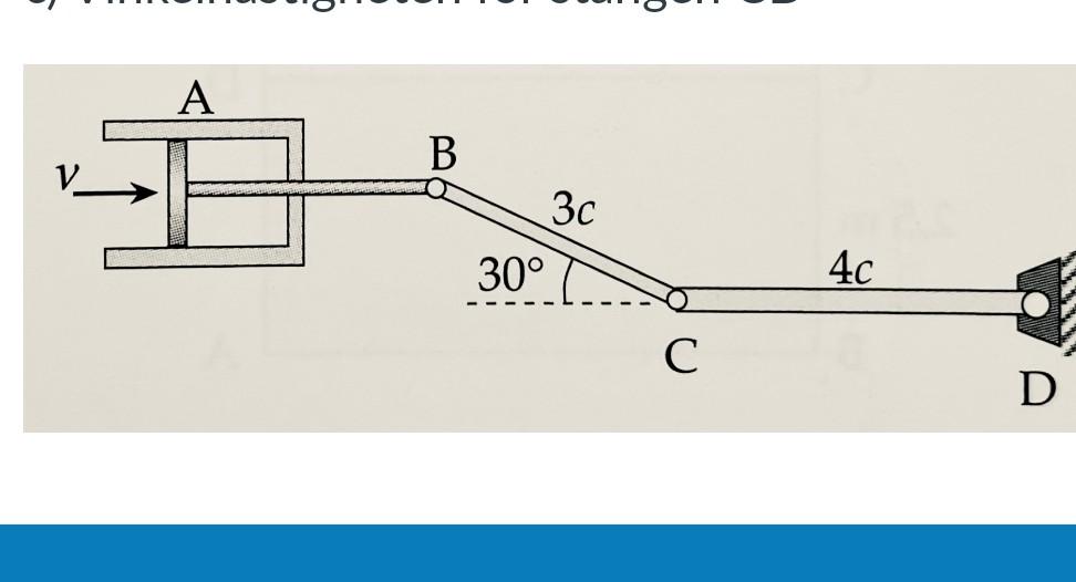 Solved Kolvstången AB has the horizontal speed v. Determine: | Chegg.com