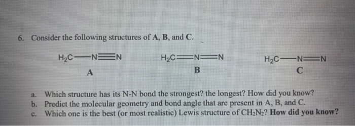 Solved 6. Consider the following structures of A, B, and C. | Chegg.com