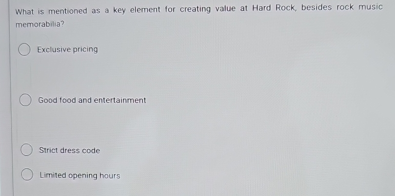 Solved What is mentioned as a key element for creating value | Chegg.com
