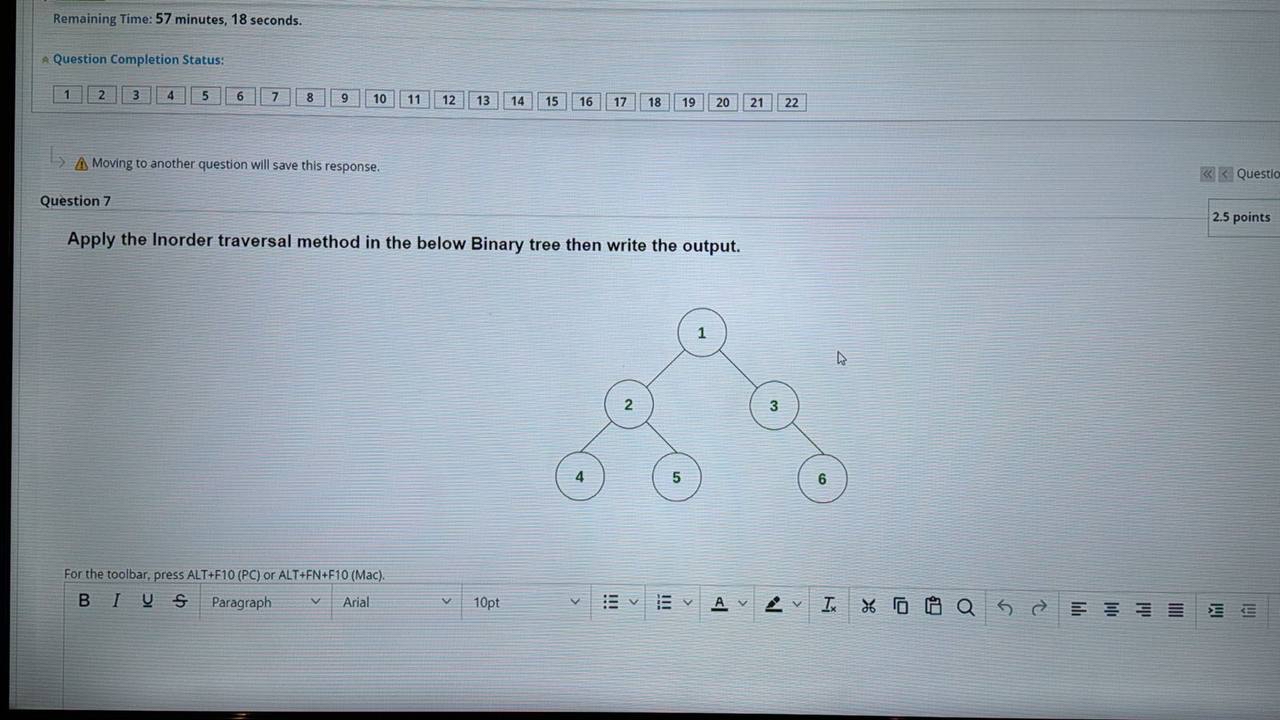Solved Find the inorder of the below binary tree | Chegg.com