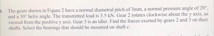Solved The gears shown in Figure 2 have a normal diametral | Chegg.com