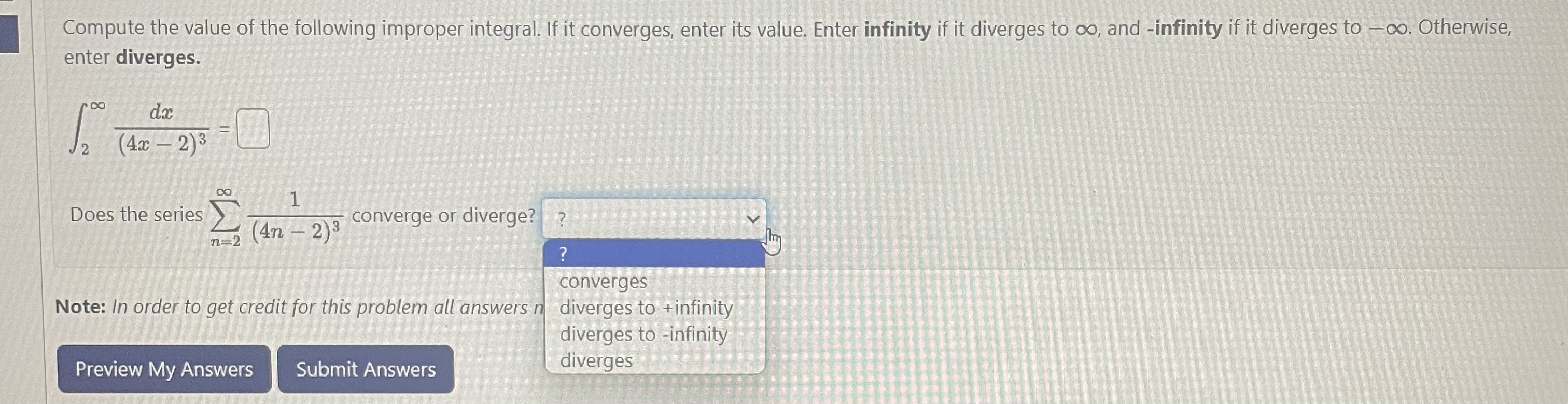Solved Compute the value of the following improper integral. | Chegg.com
