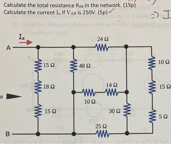 Solved Calculate the total resistance RAB in the network. | Chegg.com