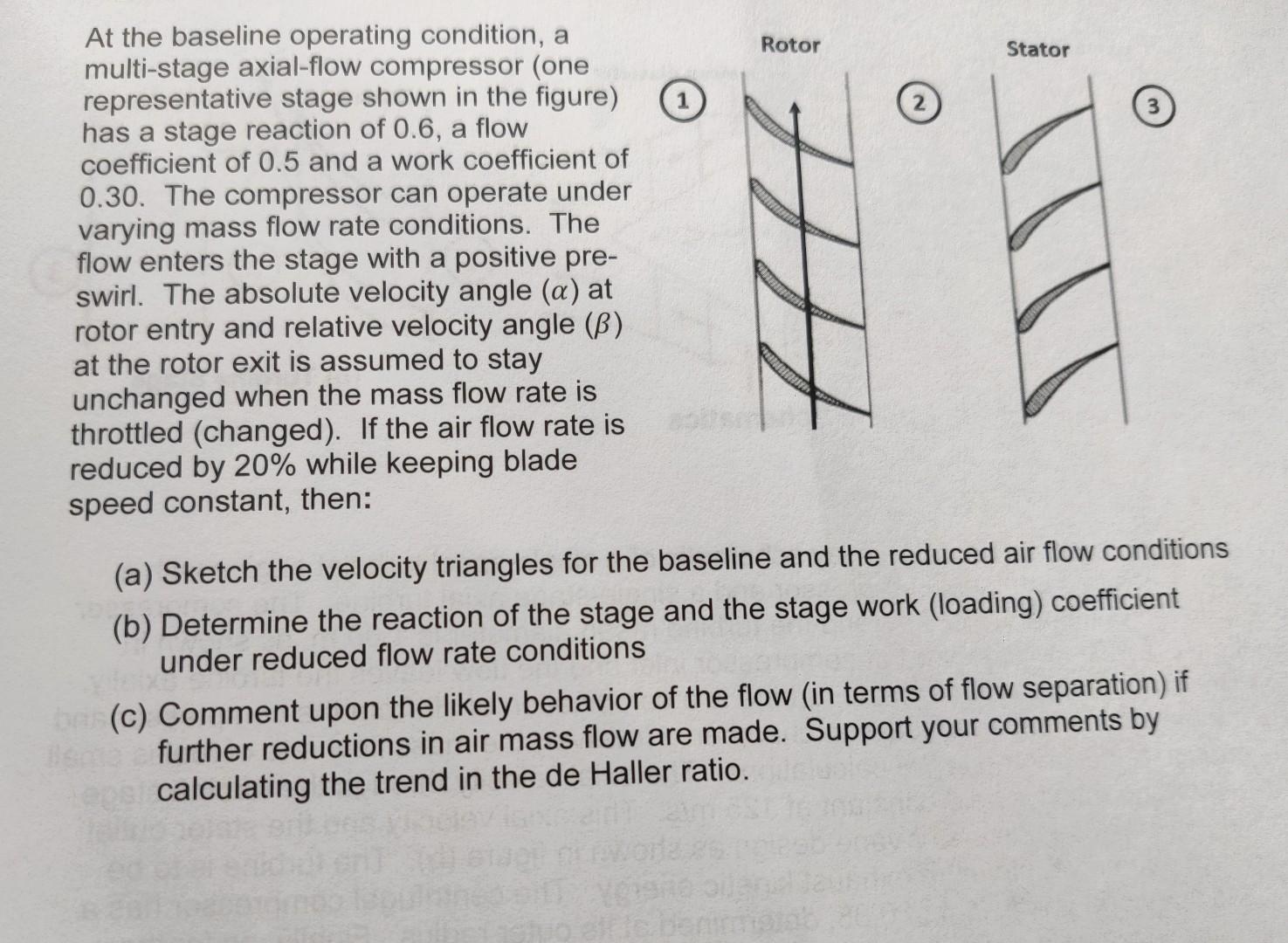 At the baseline operating condition, a multi-stage | Chegg.com