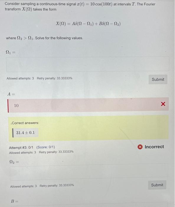Solved Consider sampling a continuous-time signal | Chegg.com