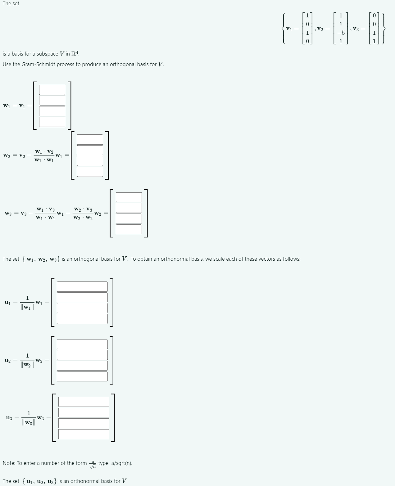 Solved The set{v1=[1010],v2=[11-51],v3=[0011]}is a basis for | Chegg.com