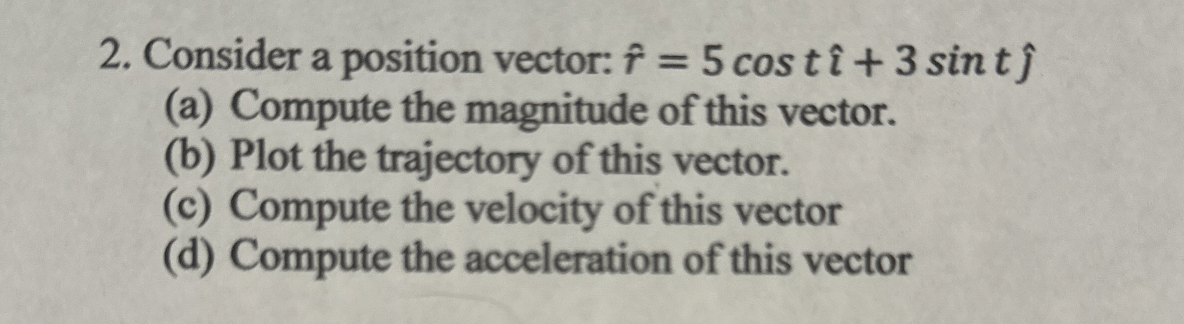 Solved Consider a position vector: | Chegg.com