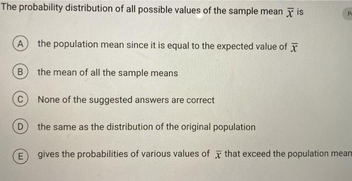 Solved The probability distribution of all possible values | Chegg.com