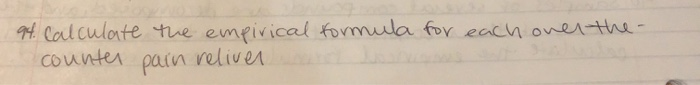 H Calculate the empivical fomula fov each onetthe | Chegg.com