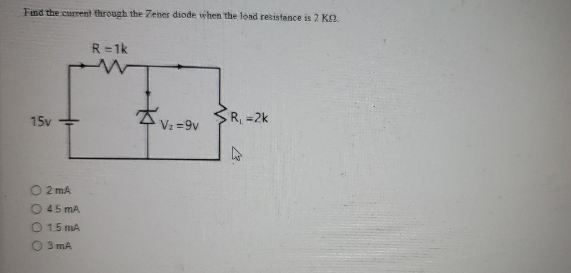 Solved Find the current through the Zener diode when the | Chegg.com