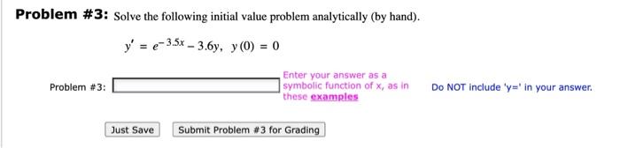 Solved Problem 3 Solve The Following Initial Value Problem 9571