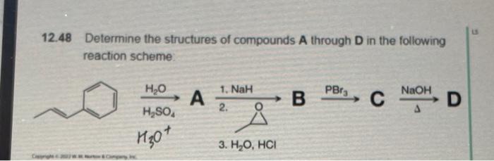 Solved 12.48 Determine the structures of compounds A through | Chegg.com